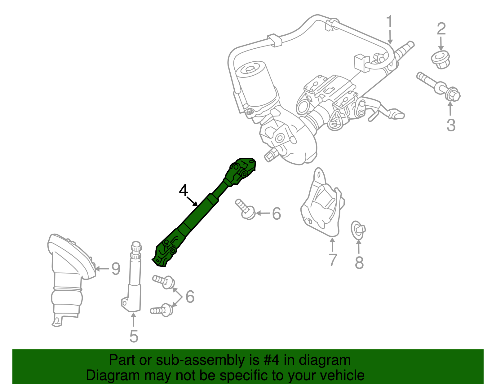 Genuine Toyota Intermediate Shaft part# 45260-12761 for 2012-2017 ...
