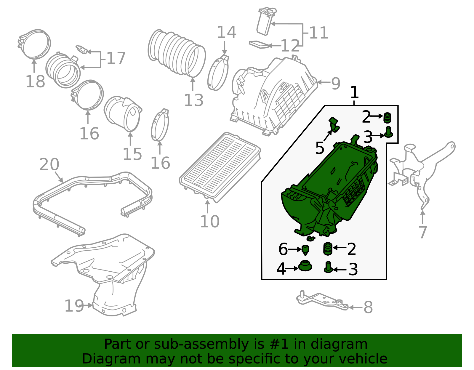 17201-5BF-A00 - 2017-2021 Honda Civic - Case Set Air Cleaner | Genuine ...