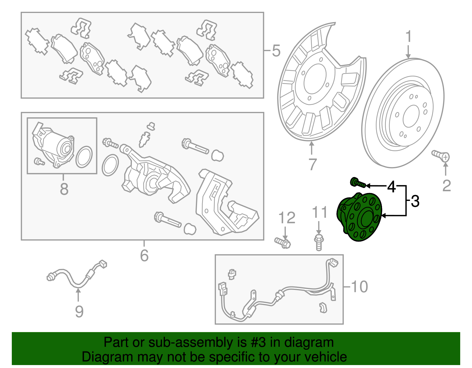 2018-2025 Honda Odyssey Hub Assembly 42200-THR-A01 | OEM Parts Online