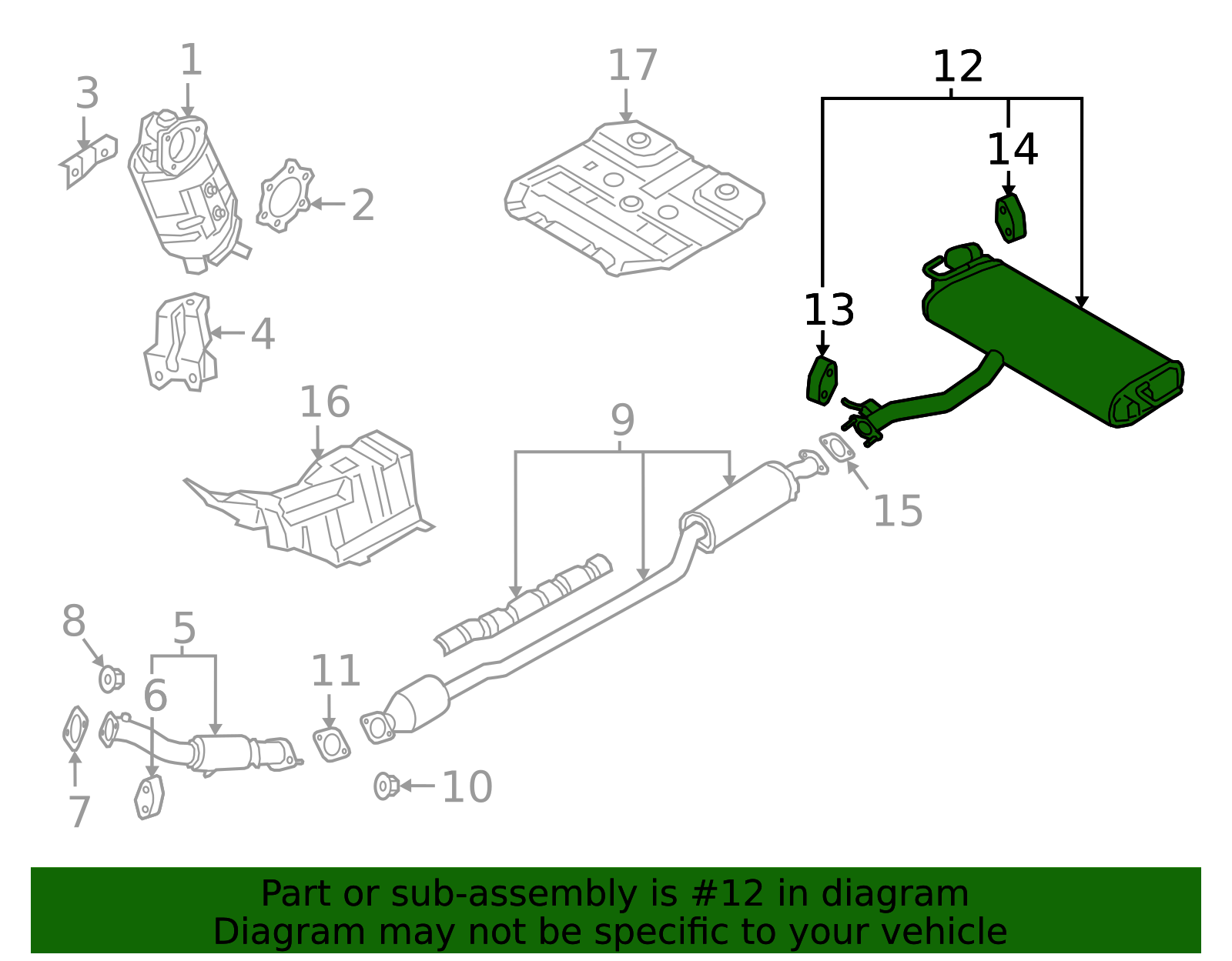 2018-2021 Hyundai Kona Rear Muffler 28710-J9120 | OEM Parts Online