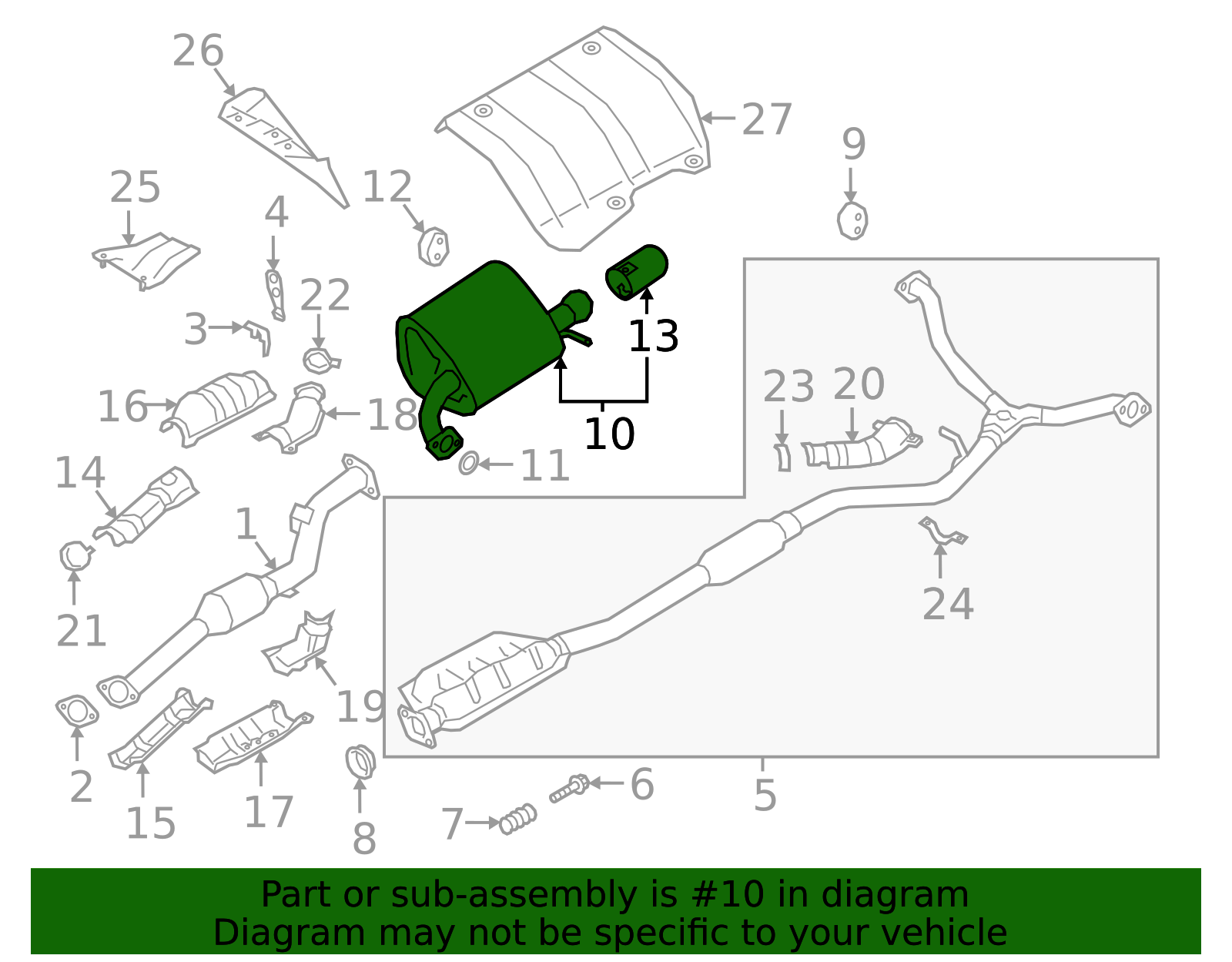 2019-2024 Subaru Ascent Muffler 44300XC00B | Subaru Online Parts