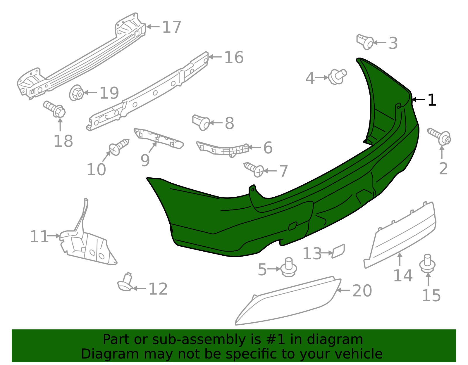 2019-2024 Subaru Ascent Bumper Cover 57702XC00A | QuirkParts