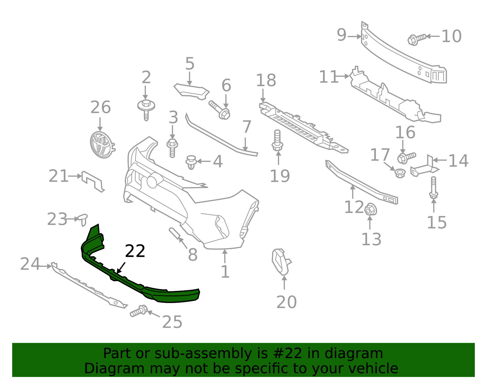 2019-2025 Toyota RAV4 Bumper Guard 52411-0R130 | OEM Parts Online