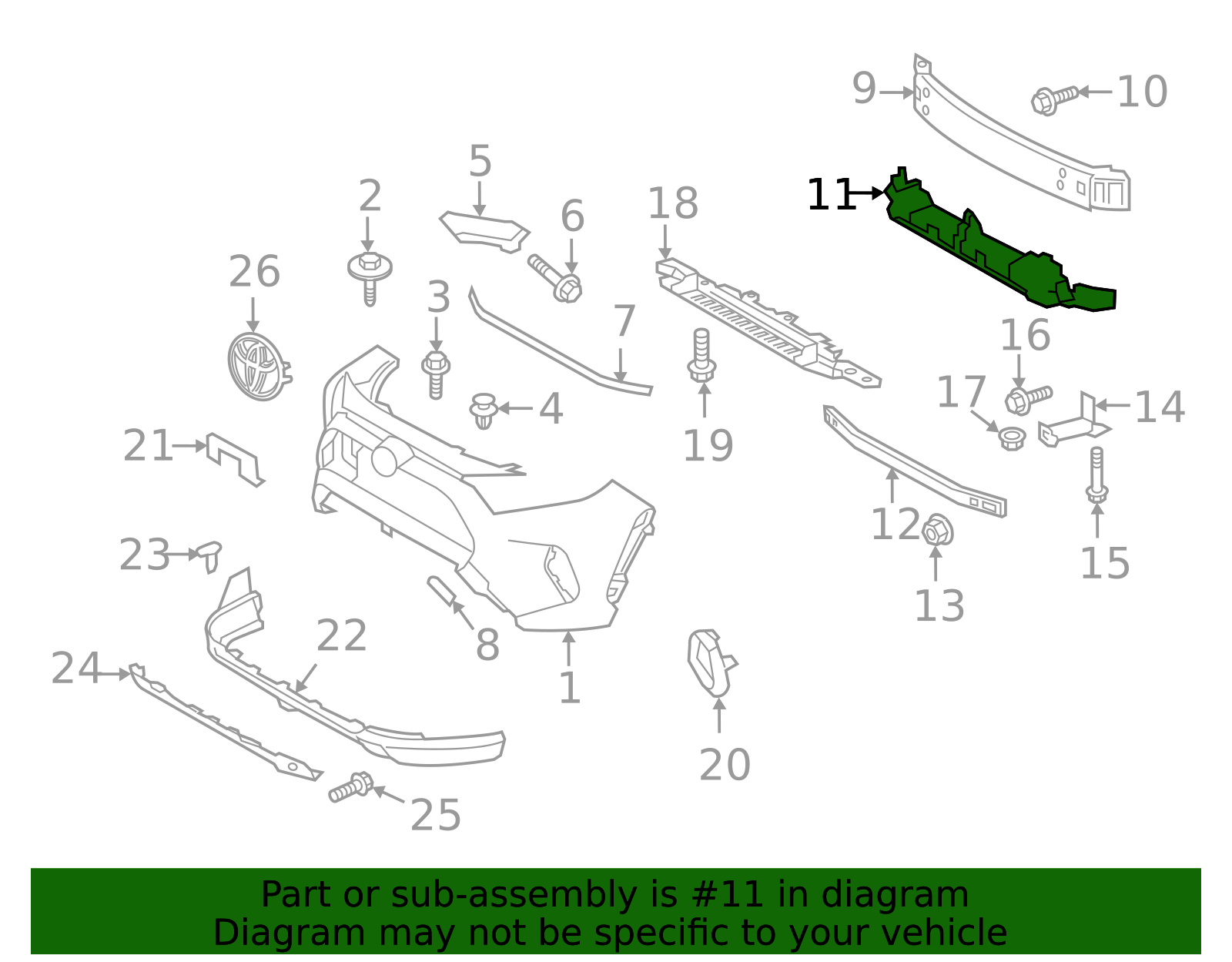 2019-2025 Toyota RAV4 Upper Absorber 52614-0R090 | OEM Parts Online