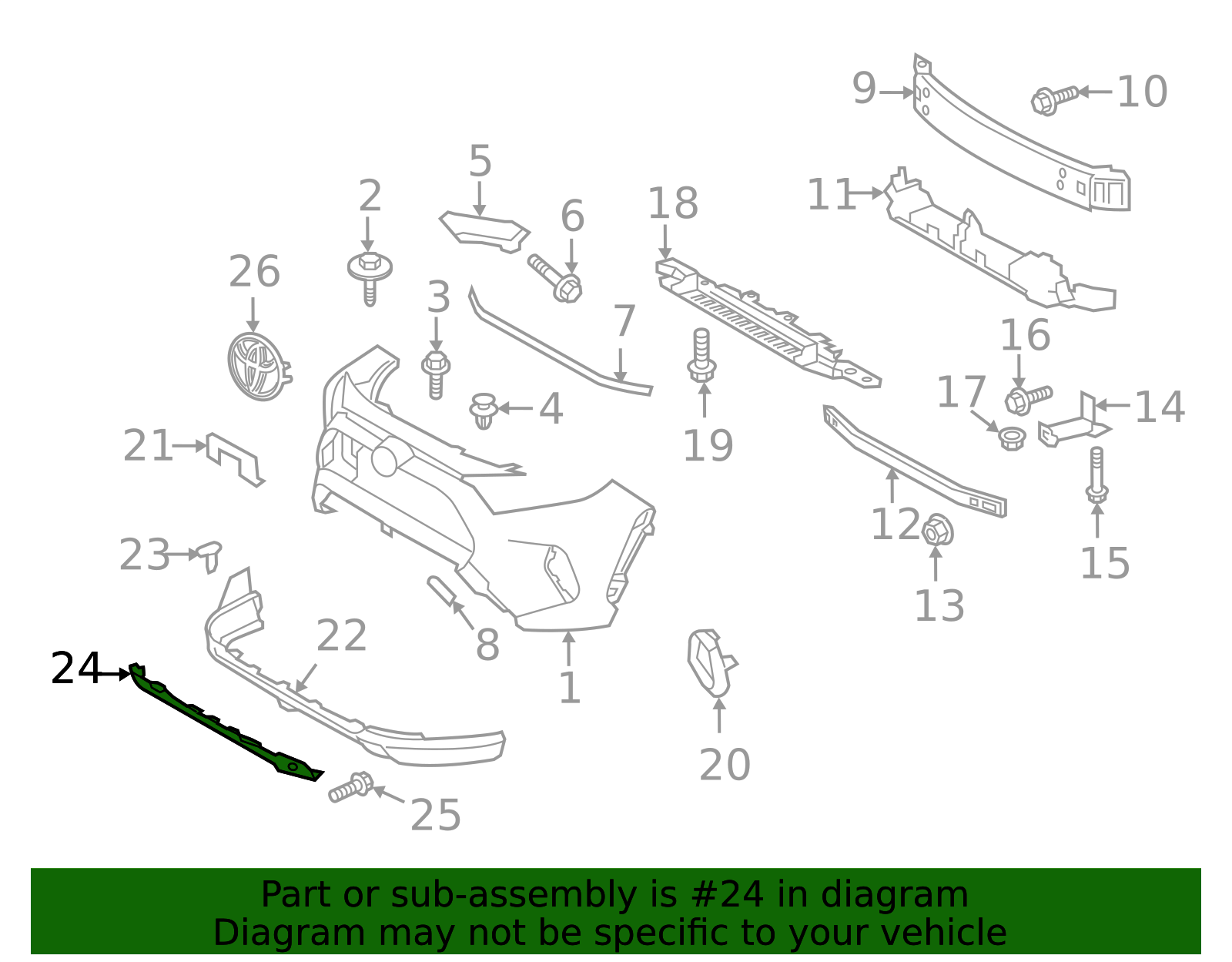 2019-2025 Toyota RAV4 2019-2024 Toyota RAV4 - Lower Molding 52711-0R090 ...