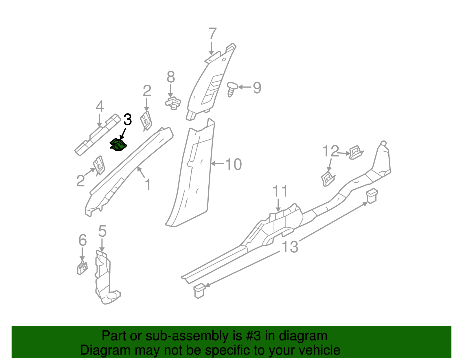 2008-2009 Ford Windshield Pillar Trim Retainer W713508-S424 | Ford OEM ...