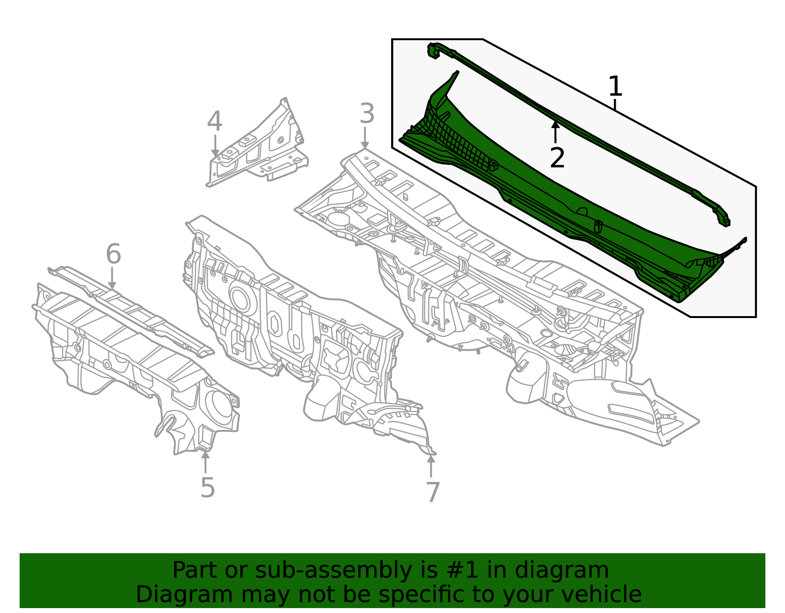 2022-2024 Kia Carnival Cowl Grille 86150-R0000 | TascaParts.com