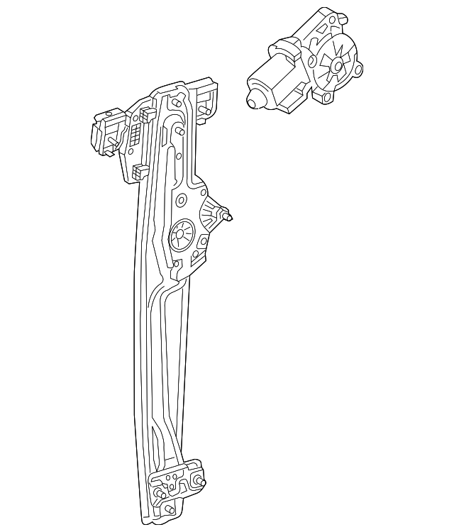 2014-2020 GM Rear Driver Side Power Window Regulator and Motor Assembly ...