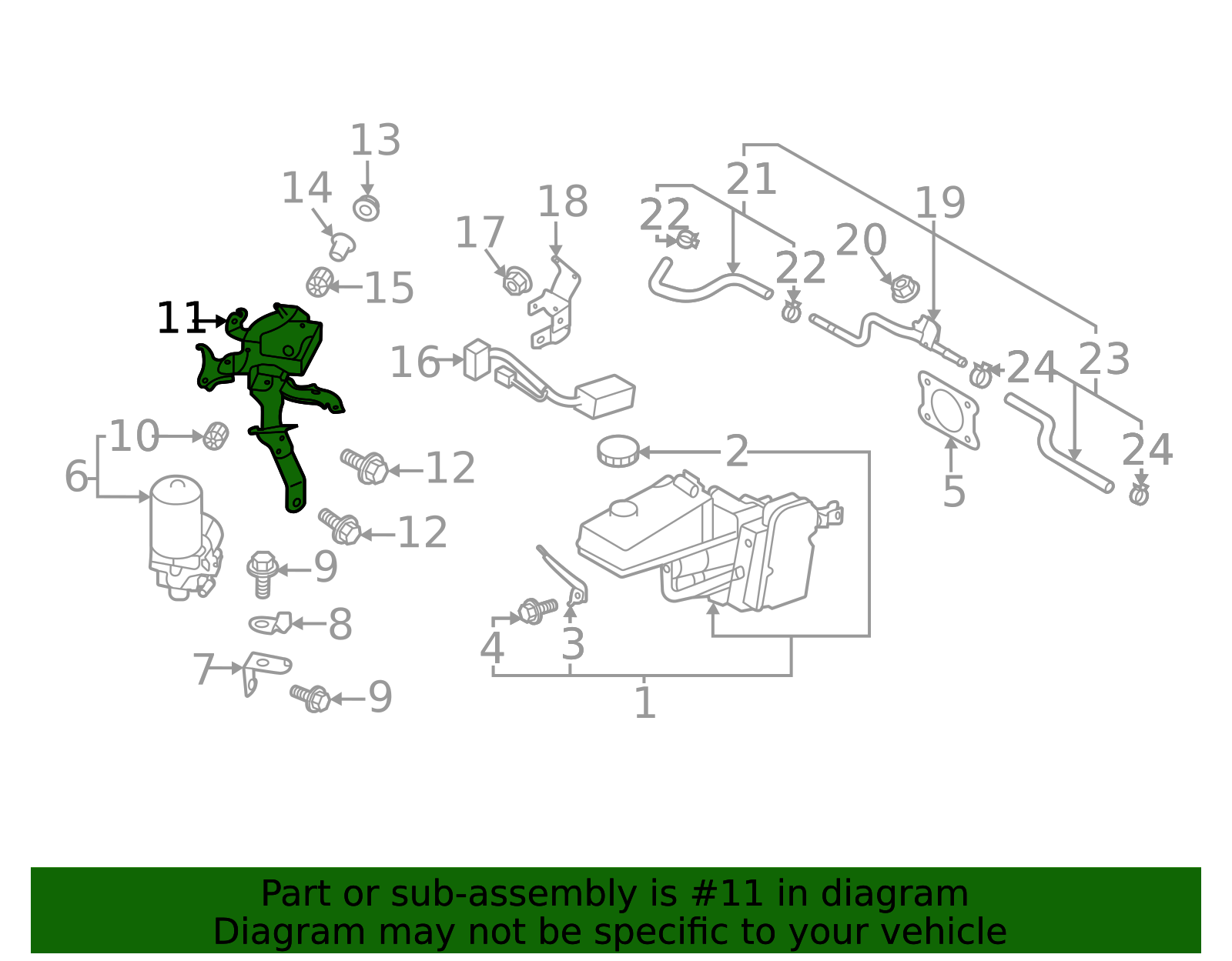 26154FL100 - High-Quality ABS Accumulator Bracket for 2019-2023 Subaru ...