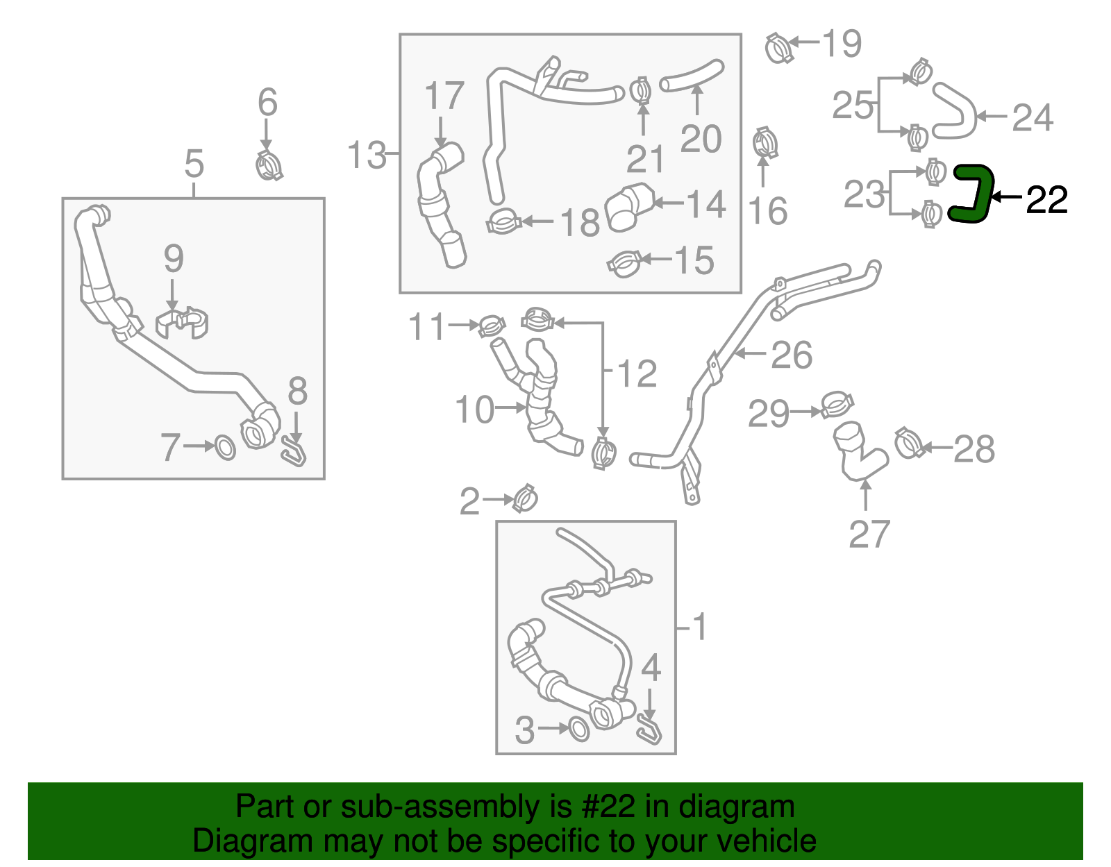 2015 Volkswagen HVAC Heater Hose 5Q0-122-073-R | VW Direct Auto Parts