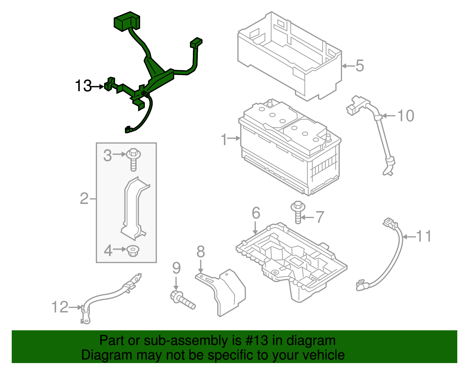91850-A9610 - Battery Cable 2015-2016 Kia Sedona | Kia.Parts Store