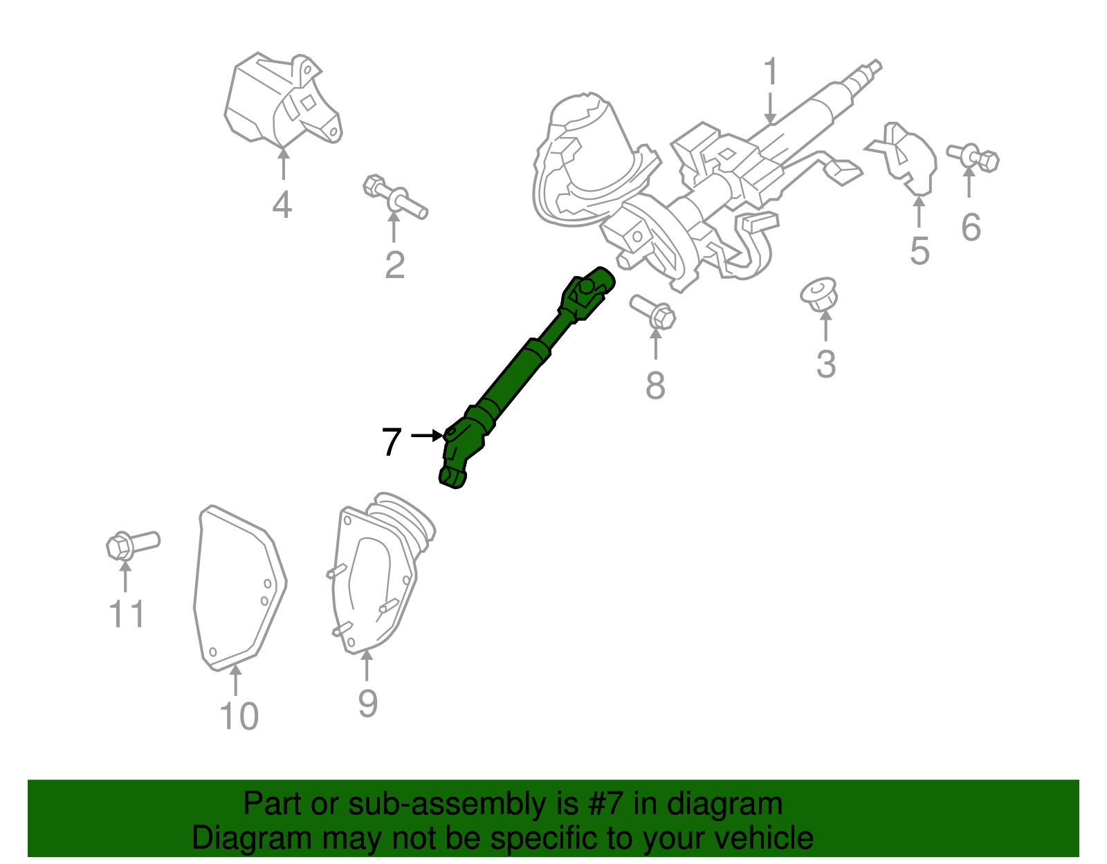 2008-2013 Toyota Highlander Steering Shaft 45220-48171 | OEM Parts Online