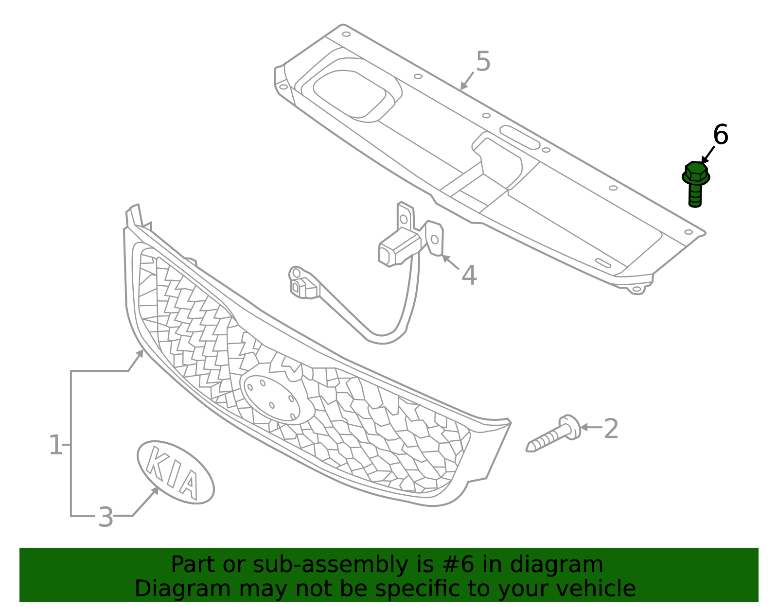 11254-06257B - Radiator Support Access Cover Bolt 2006-2020 Kia | Kia ...
