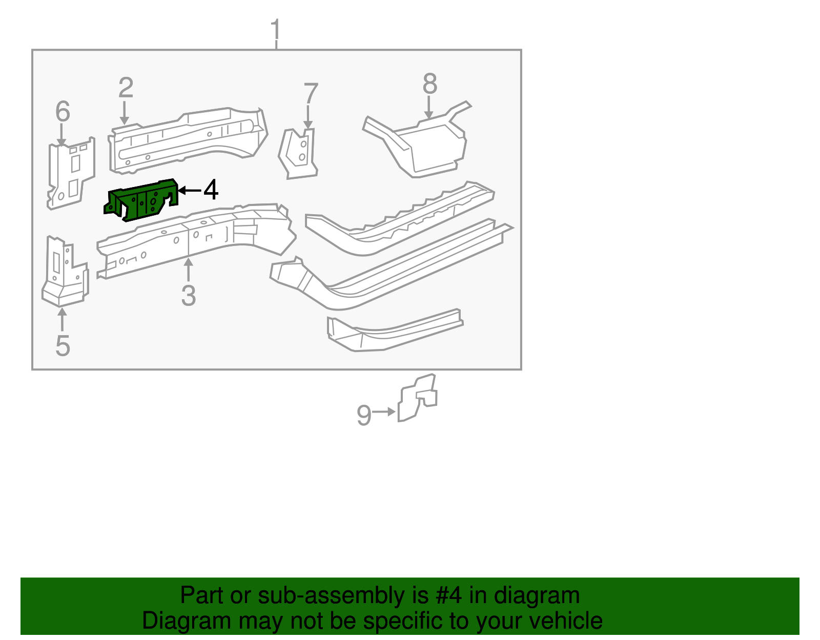 57016-0R010 - Frame Side Member Reinforcement - 2006-2018 Toyota ...