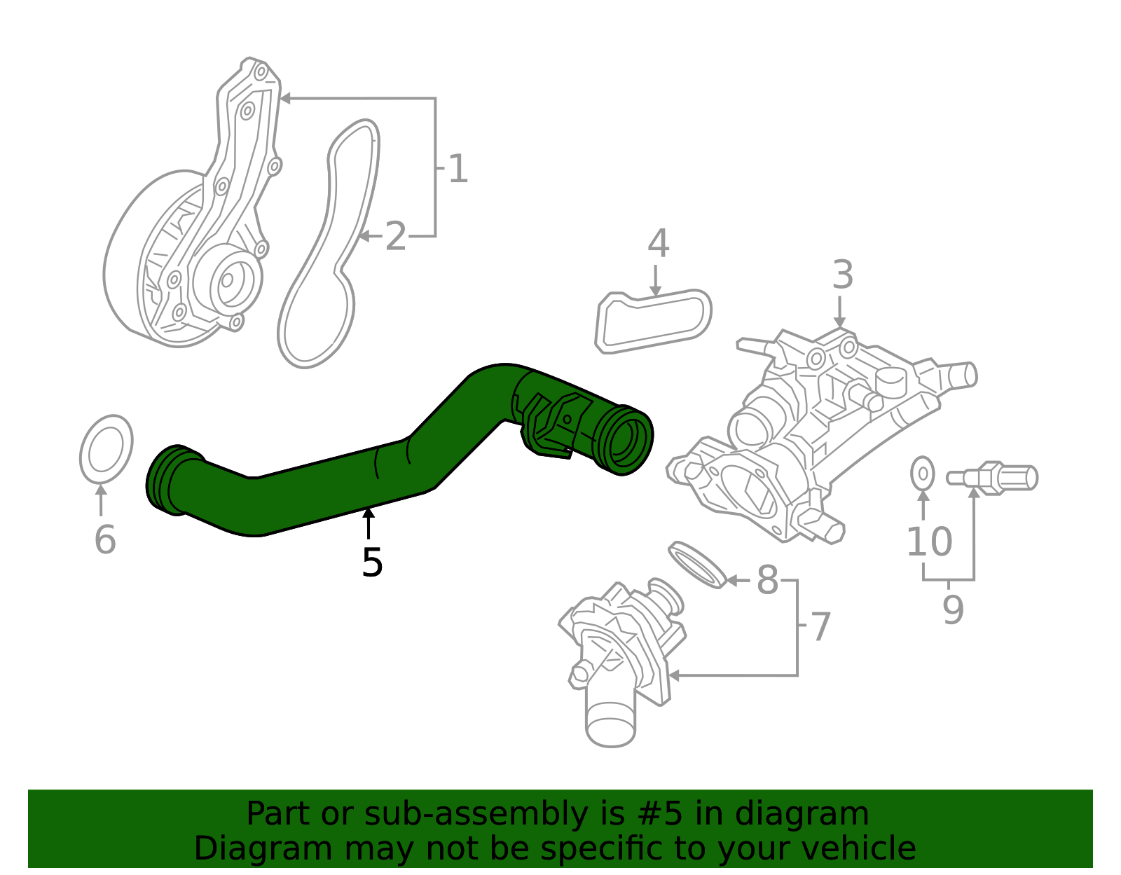 19503-5BA-A10 - Pipe Water (Lower) - 2017-2020 Honda Civic | Genuine ...