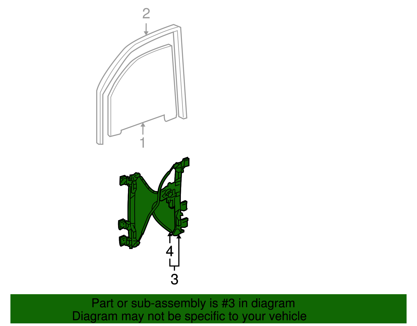 2002-2009 GM Front Passenger Side Power Window Regulator without Motor ...