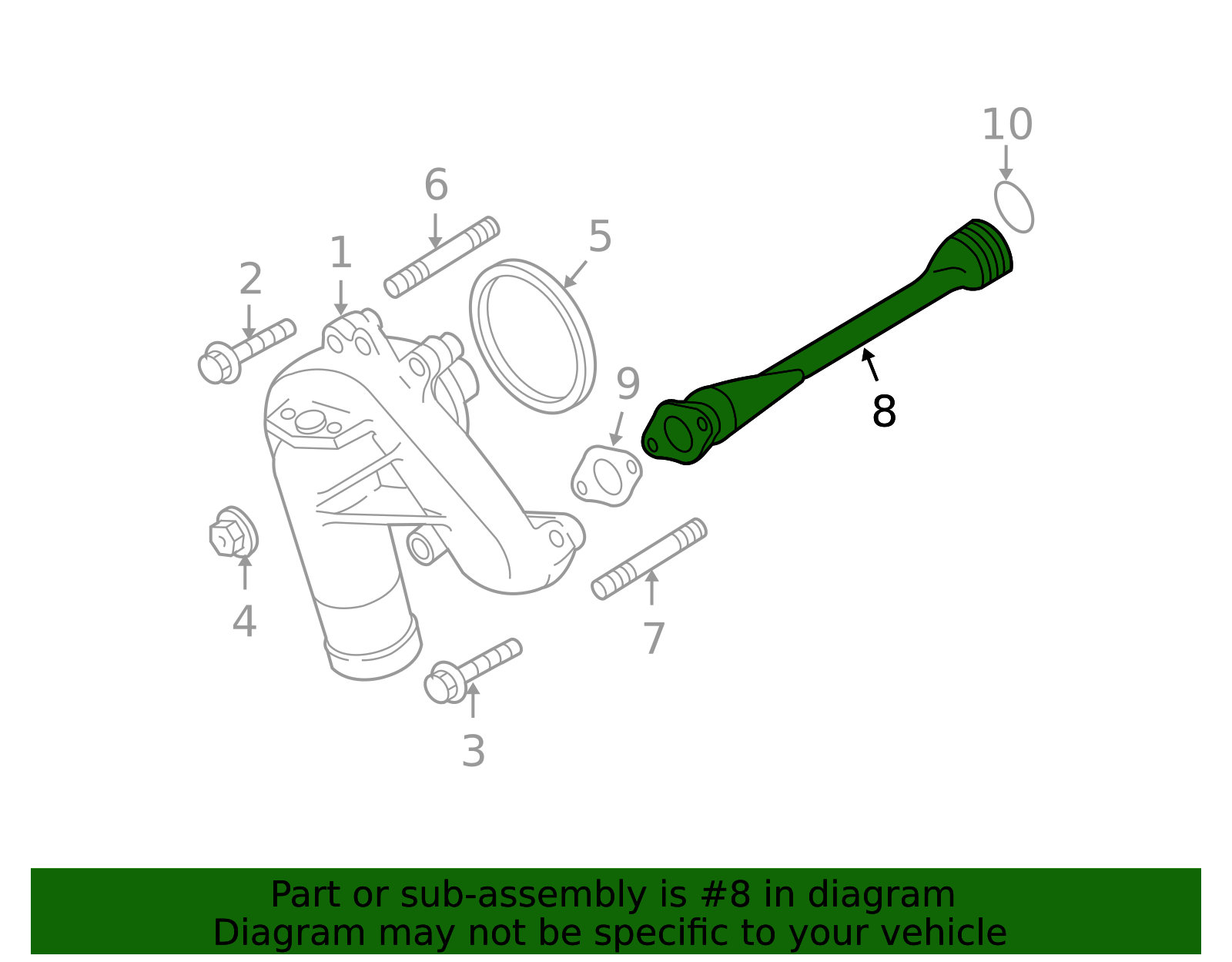 2006-2009 GM Water Pump Outlet Pipe 97352450 | TascaParts.com