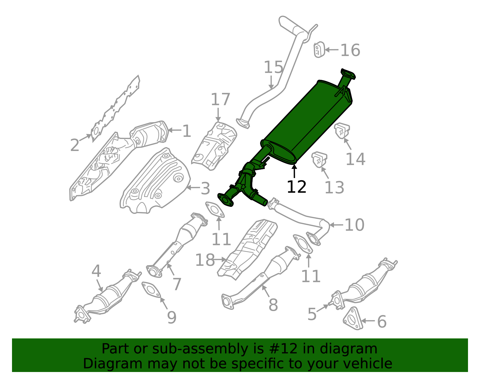 201009bp1a - Nissan Muffler & Pipe 2007-2019 Nissan Frontier ...