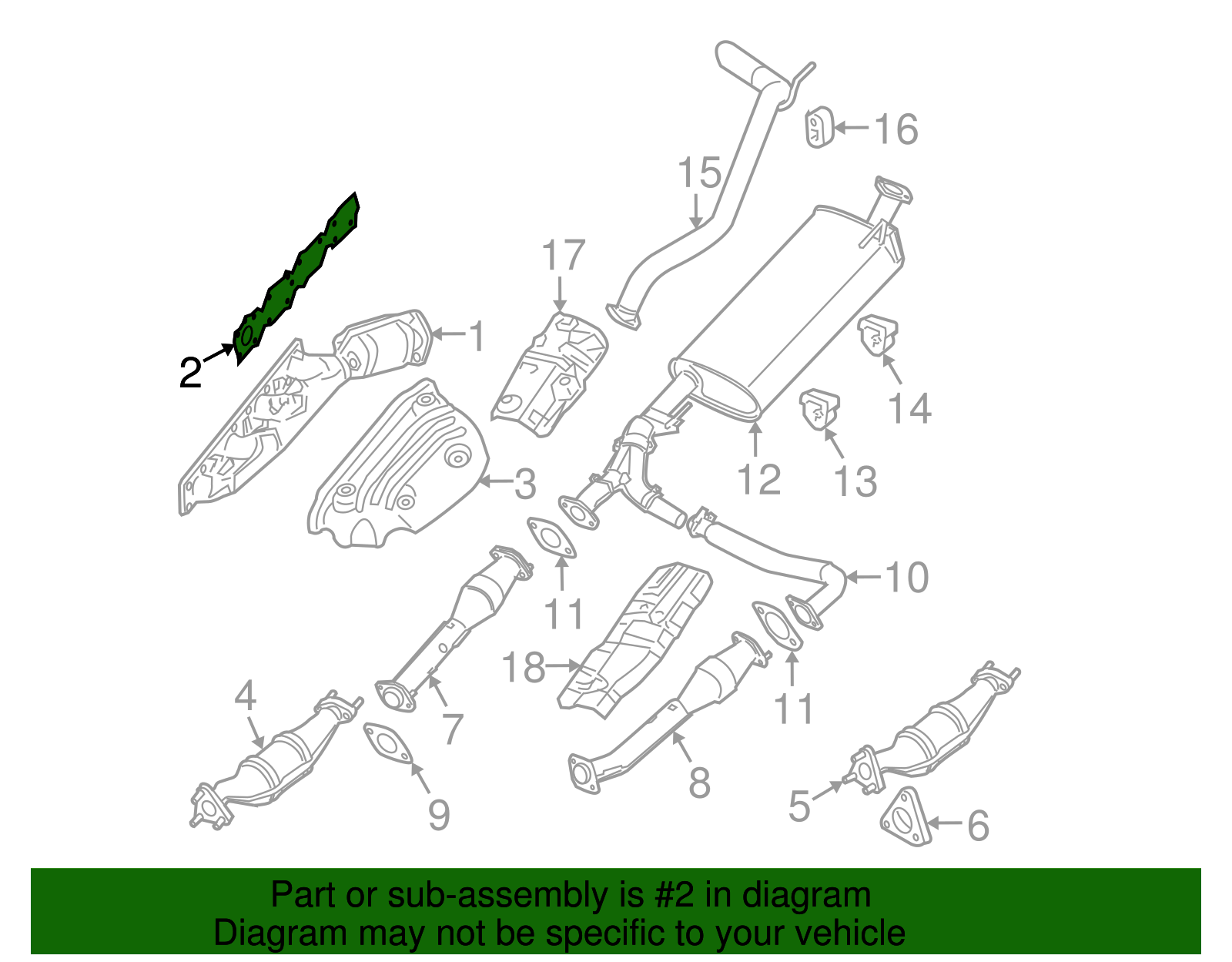 14036-EA200 - Manifold Gasket - 2005-2020 Nissan | World OEM Parts Nissan