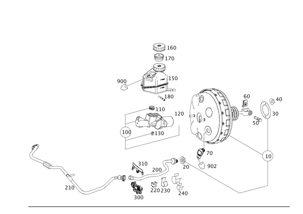204-430-26-30 - Parts Kit, Brake Booster For 2006-2017 Mercedes-Benz ...