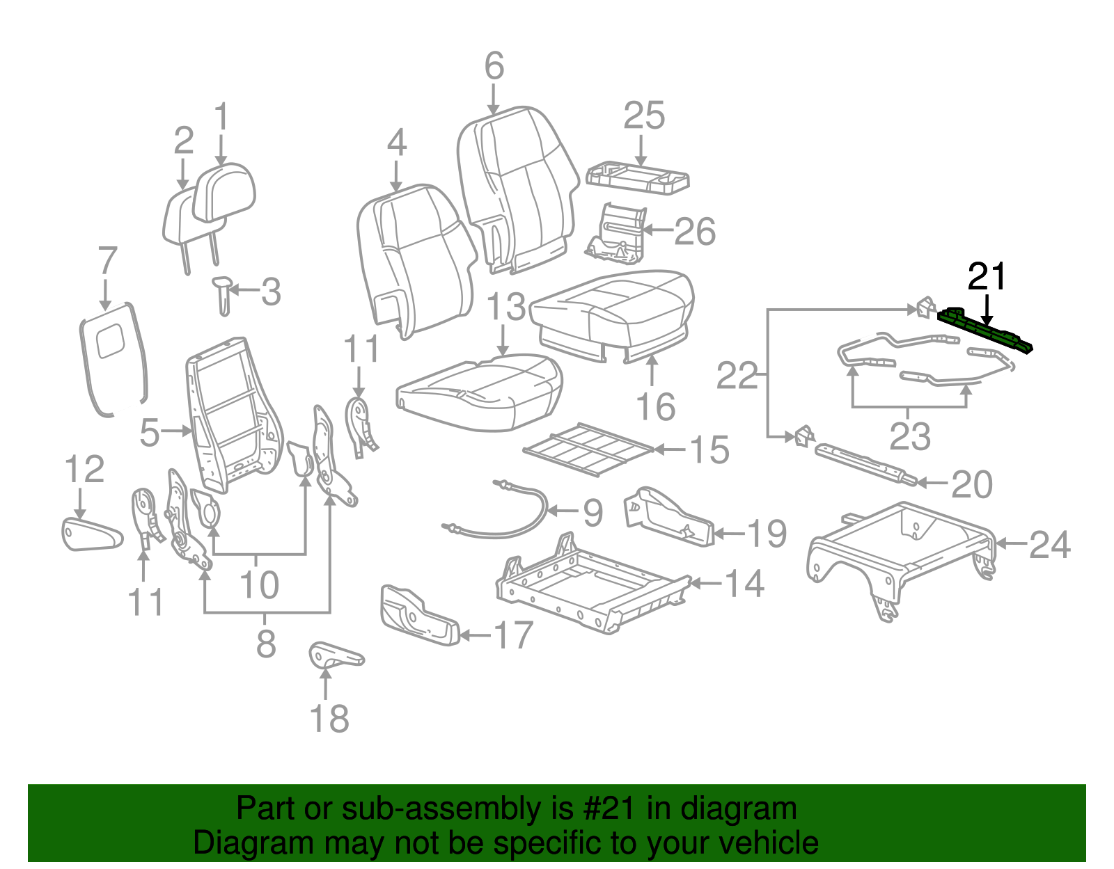 2002-2008 GM Seat Adjuster 88896654 | Capital Chevy Parts