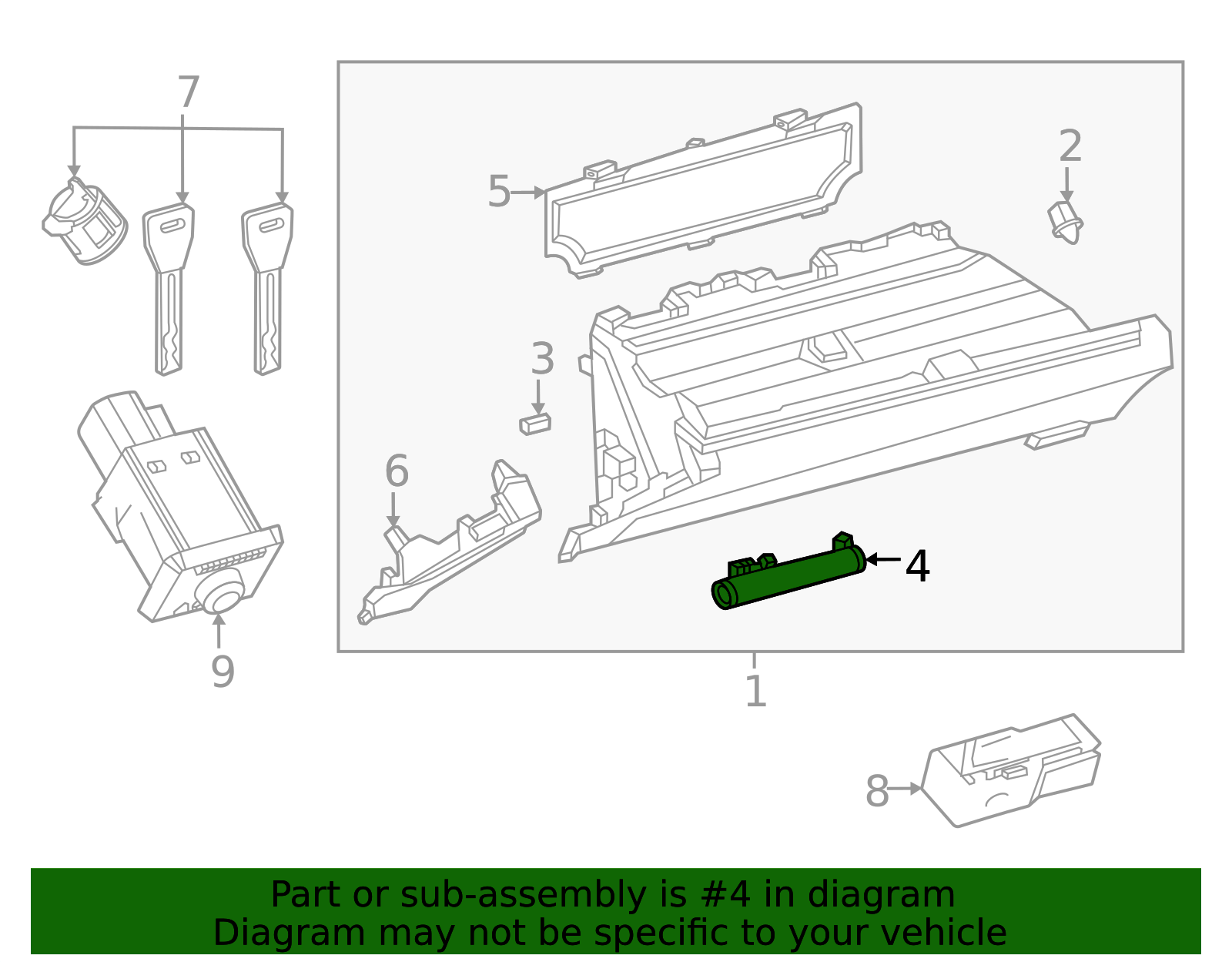 2021-2025 Toyota Mirai Glove Box Assembly Stopper 55054-62010 ...