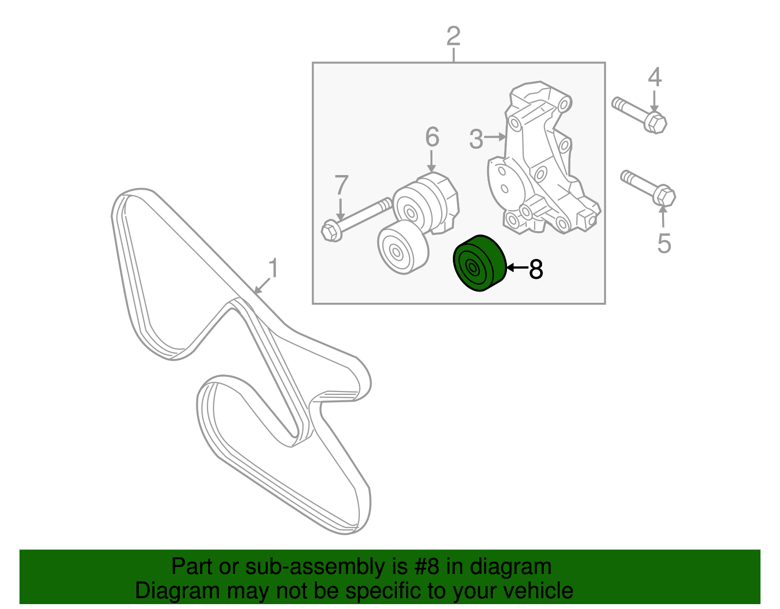 25287-2C000 - Idler Pulley - 2010-2014 Hyundai Genesis Coupe ...