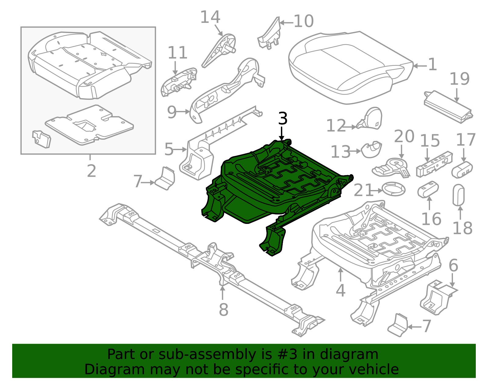 2013-2019 Ford Seat Frame DB5Z-9661704-A | Awesome Parts Ford