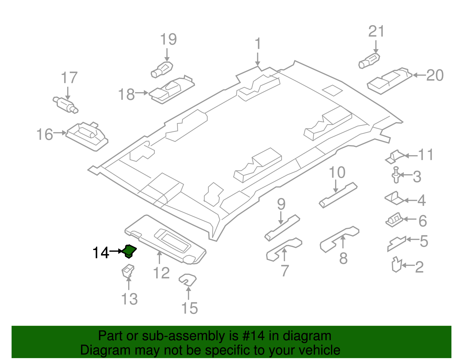 2007-2014 BMW Sun-Visor Support Bracket 61-13-9-118-534 | BMW OEM Parts