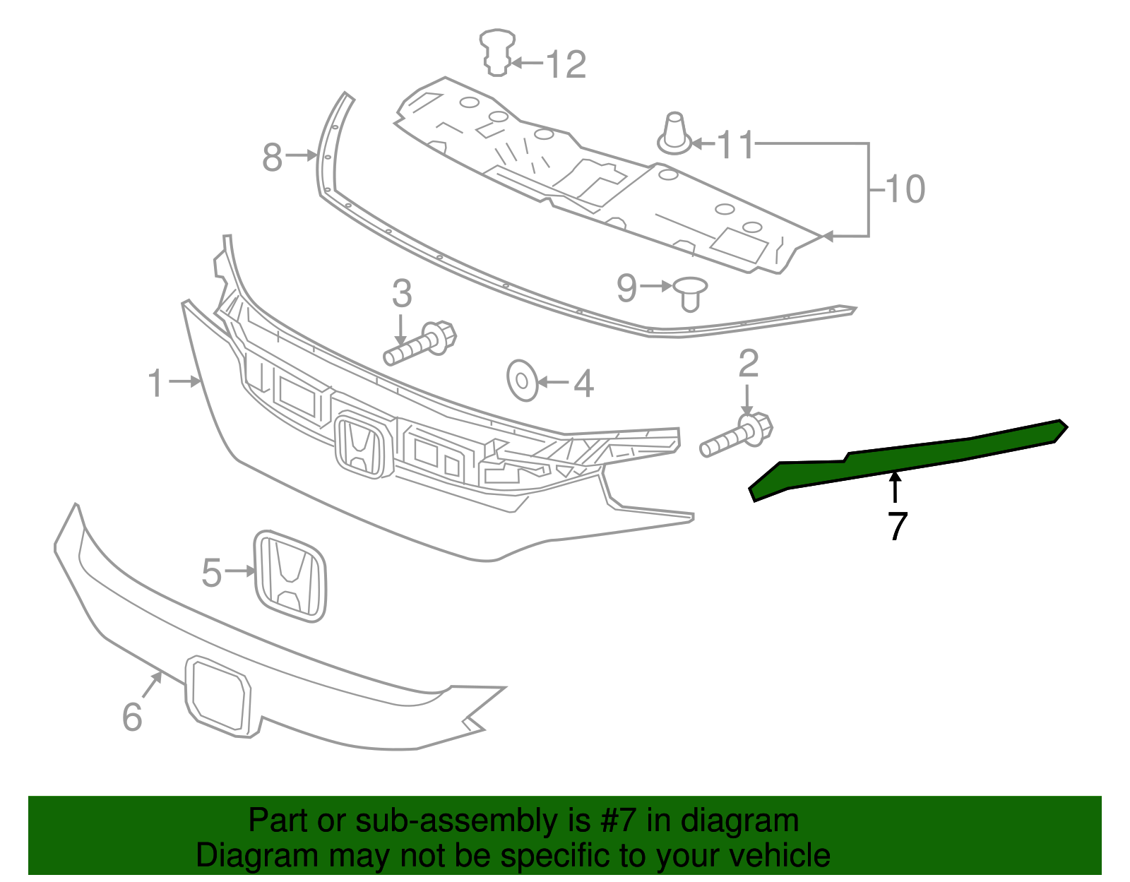 2016-2019 Honda Civic Side Molding 71129-TBA-A01 | Honda Factory Parts