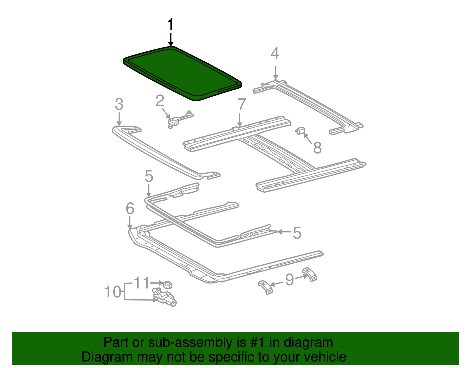 63201-42072 - Sunroof Panel 2001-2005 Toyota RAV4 | Longo Toyota Parts