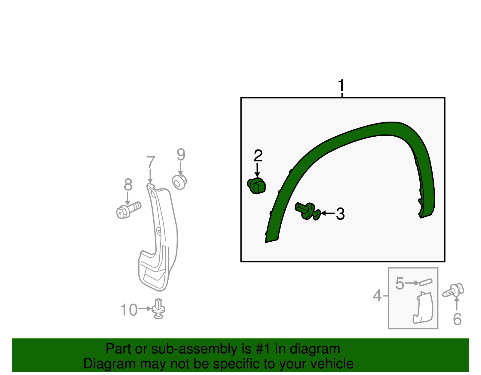 2014-2019 Toyota Highlander Wheel Opening Molding 75085-0E010 | Toyota ...