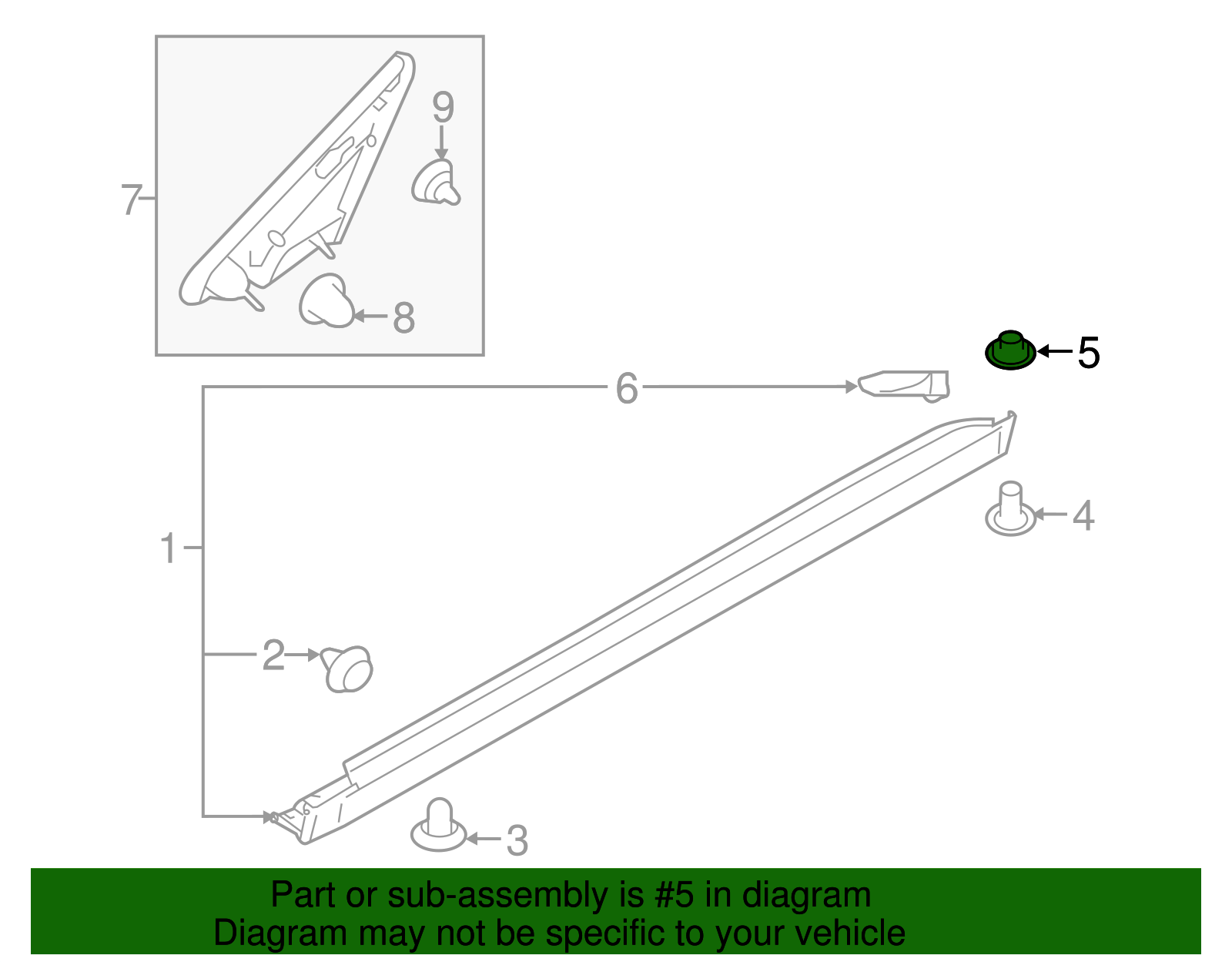 2005-2019 Subaru Rocker Molding Clip 909130117 | Subaru Parts Guys
