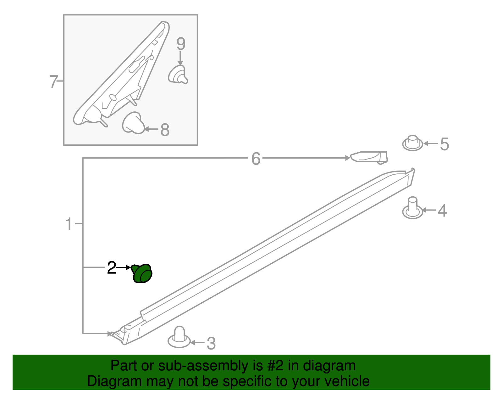 2015-2019 Subaru Rocker Molding Clip 91111AL44A | Subaru Parts Guys