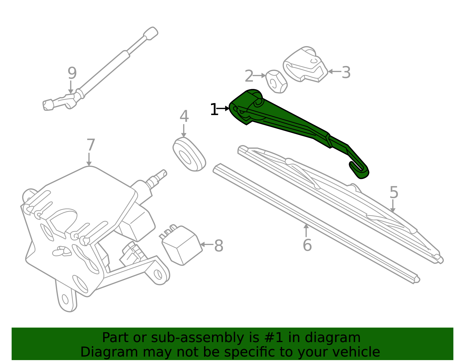 210-820-03-44 - Wiper Arm 1998-2003 Mercedes-Benz E 320 | Mercedes-Benz ...