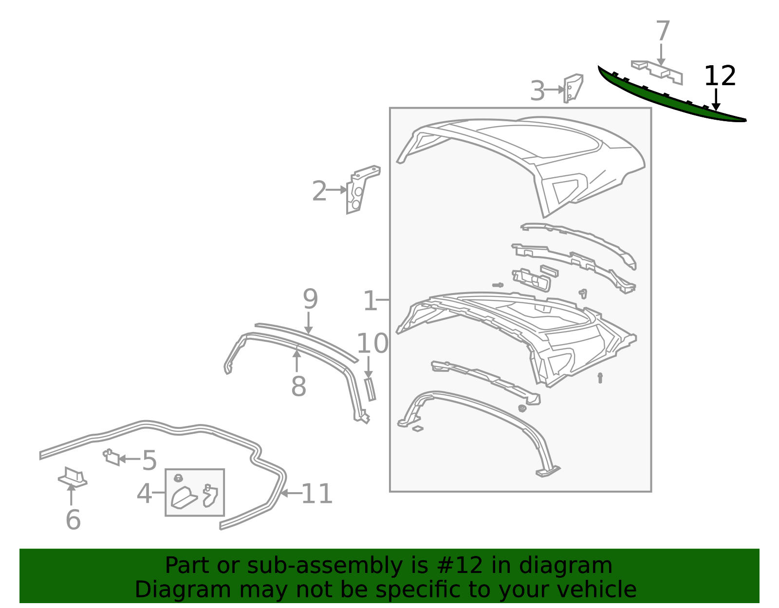 25814275 - 2009 Pontiac Solstice - Primed Roof Panel Rear Extension ...