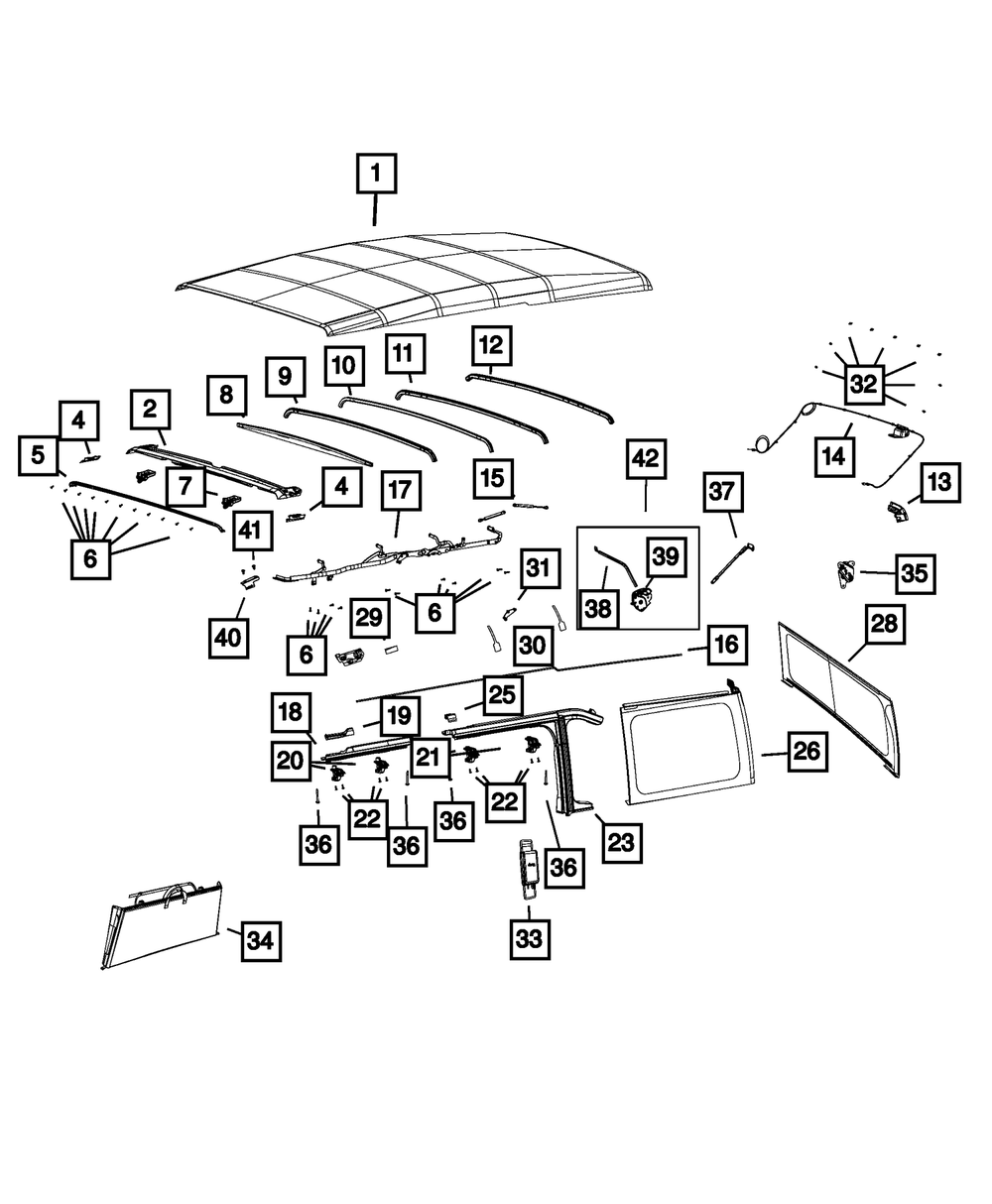 68251544AG - Door Glass Frame, Right 2020 Jeep Wrangler | The Official ...