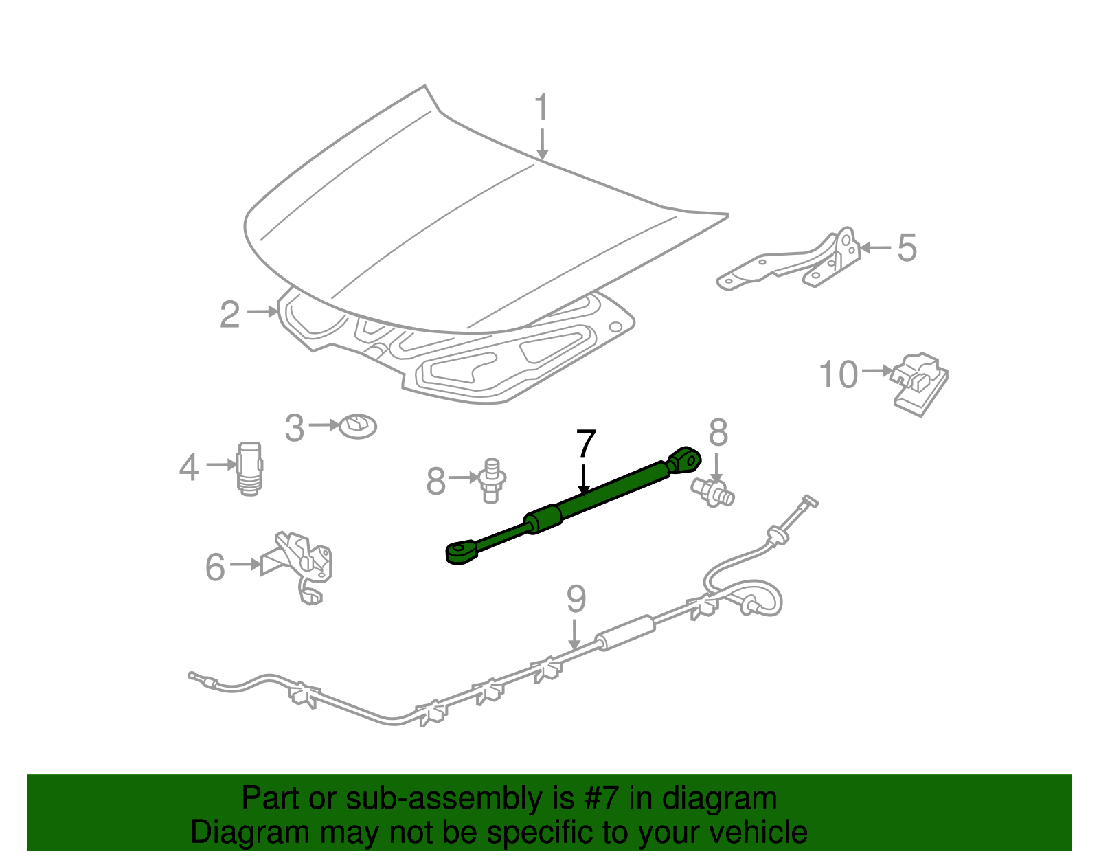2009-2014 Acura TL Support Cylinder 74145-TK4-A02 | OEM Parts Online