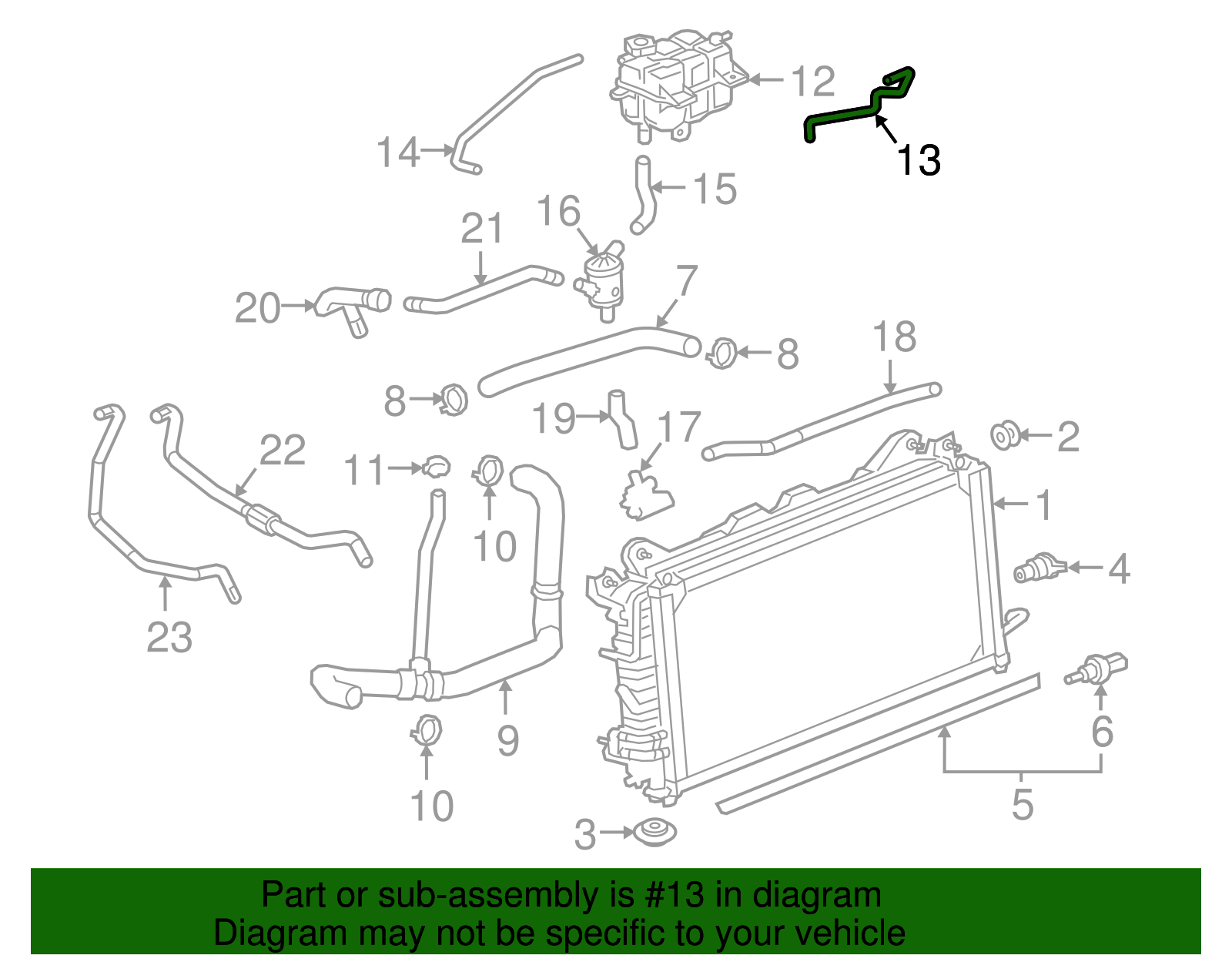 84010622 - 2016-2018 GM - Engine Coolant Air Bleed Hose | Partners Chevy