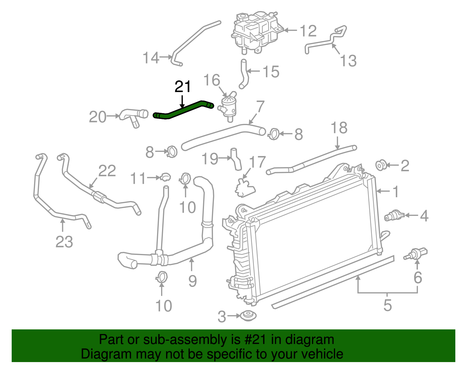 23409122 - 2016-2018 GM - Radiator Outlet Hose | Partners Chevy