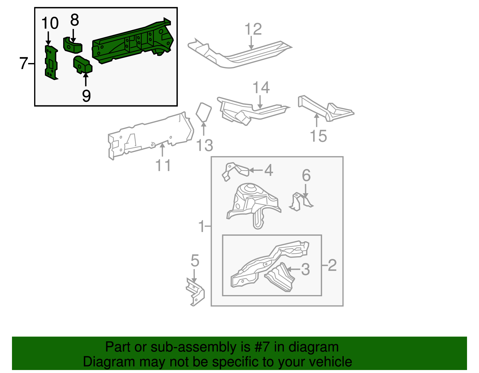 2007-2014 Toyota Inner Rail 57017-52060 | Toyota Parts Center