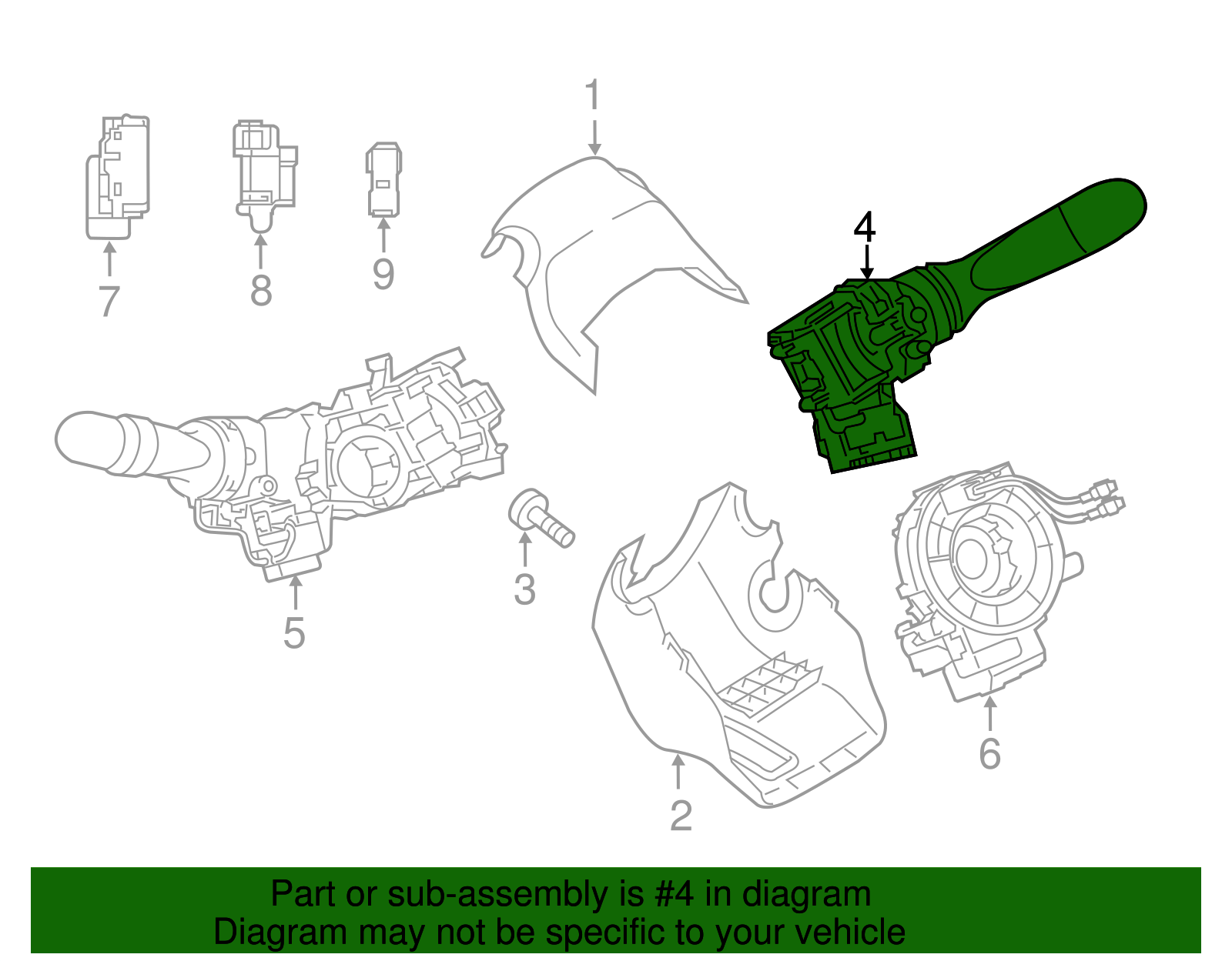 2012-2019 Toyota Prius C Wiper Switch 84652-52340 | Toyota Parts Center