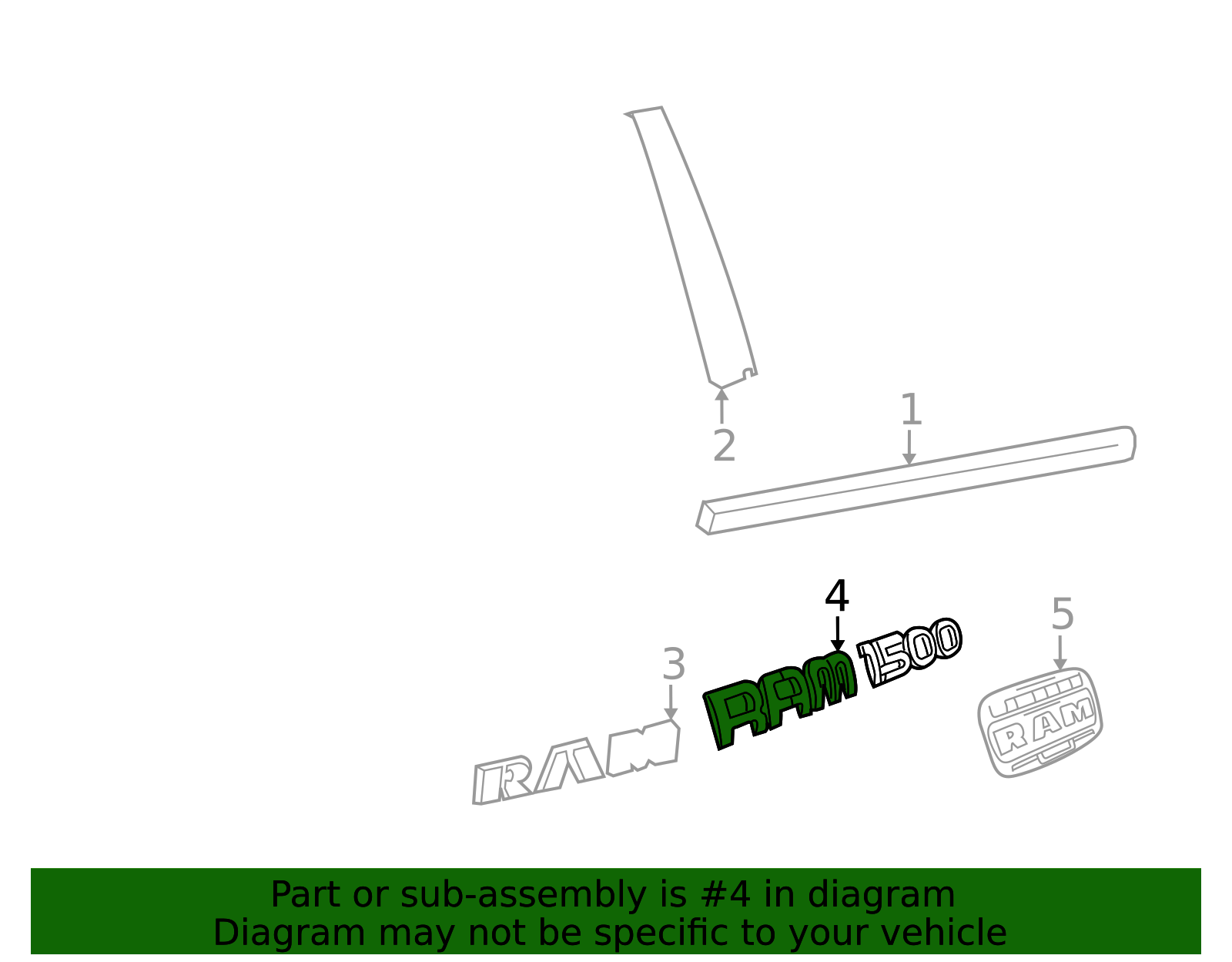 2011-2012 Ram 1500 Nameplate 68082444AA | Mopar Parts Canada