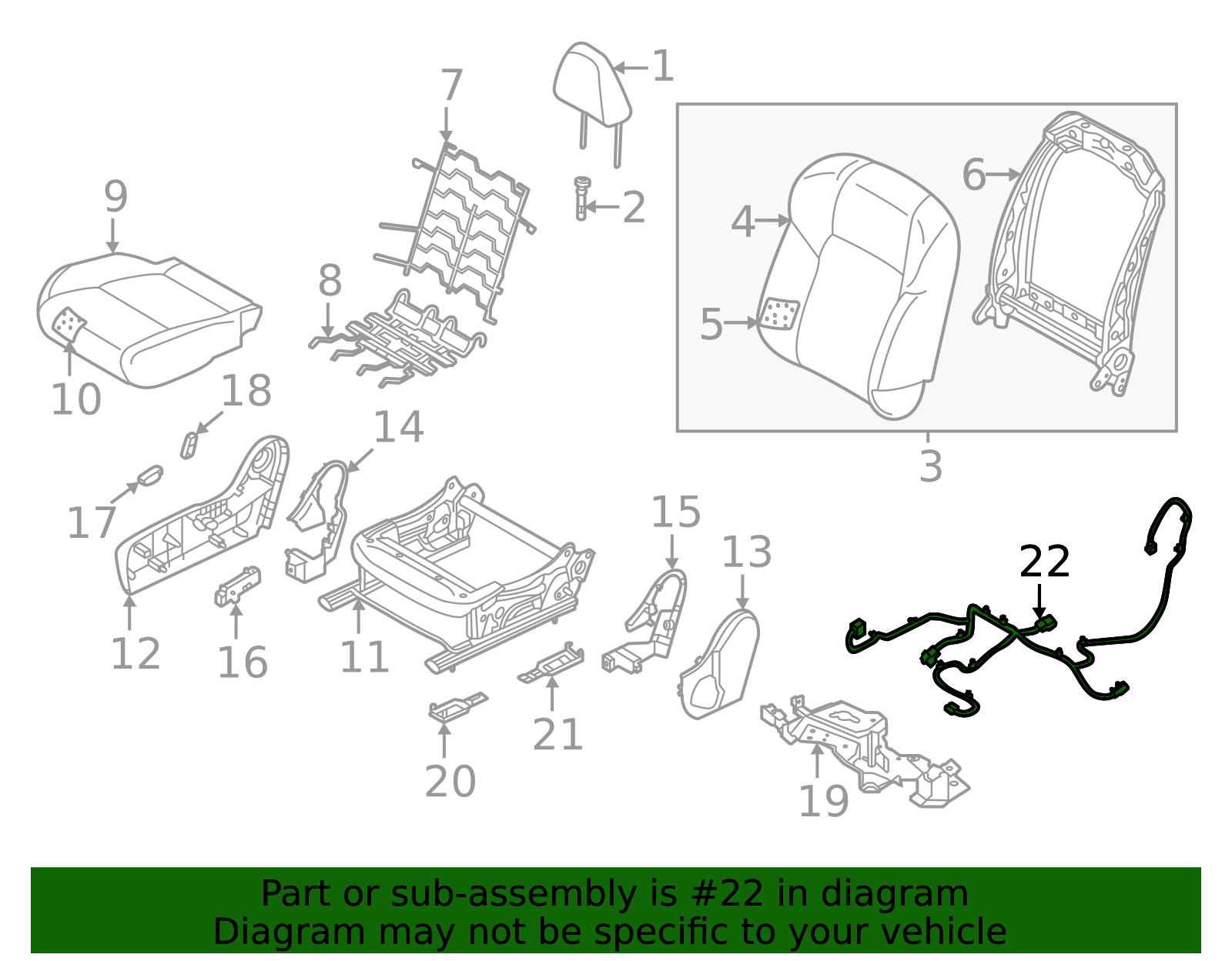 Power Seat Wiring Harness 87019-6RA0A | QuirkParts