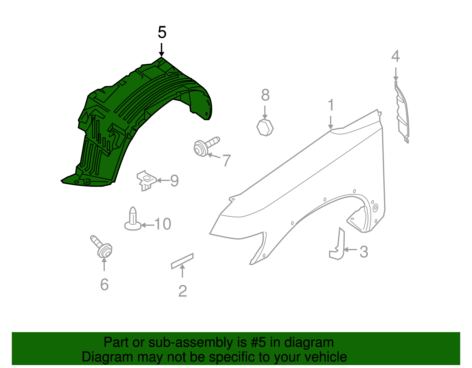 2008-2015 Nissan Armada Fender Liner 63831-ZQ00A | Scott Evans Nissan Parts