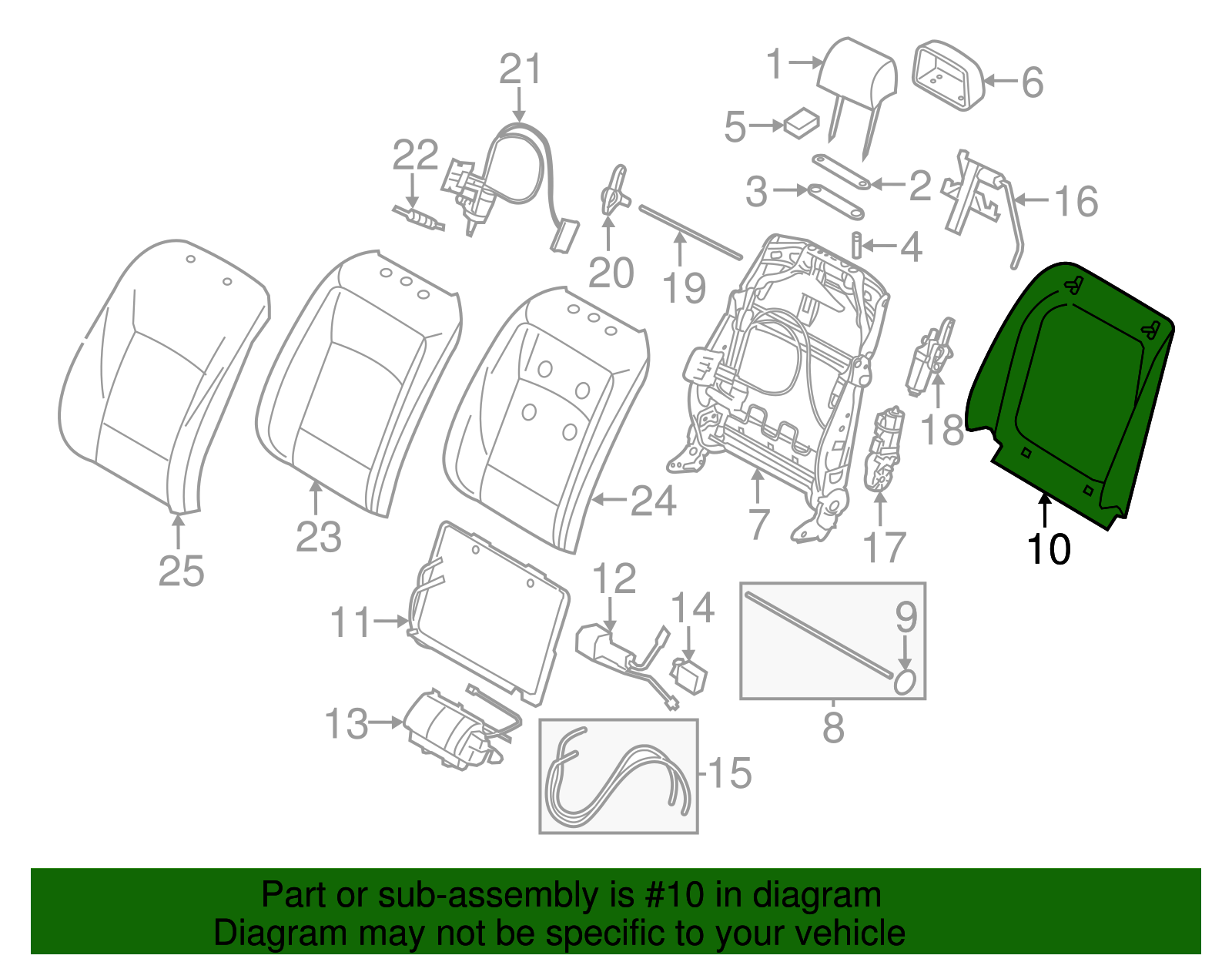 52-10-7-232-102 - Seat Back Panel - 2010-2016 BMW | BMW Parts Exchange