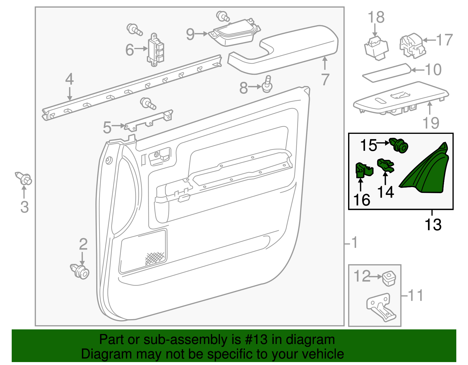 Genuine Toyota Corner Cover part# 67491-0C050 for 2014-2021 Toyota ...