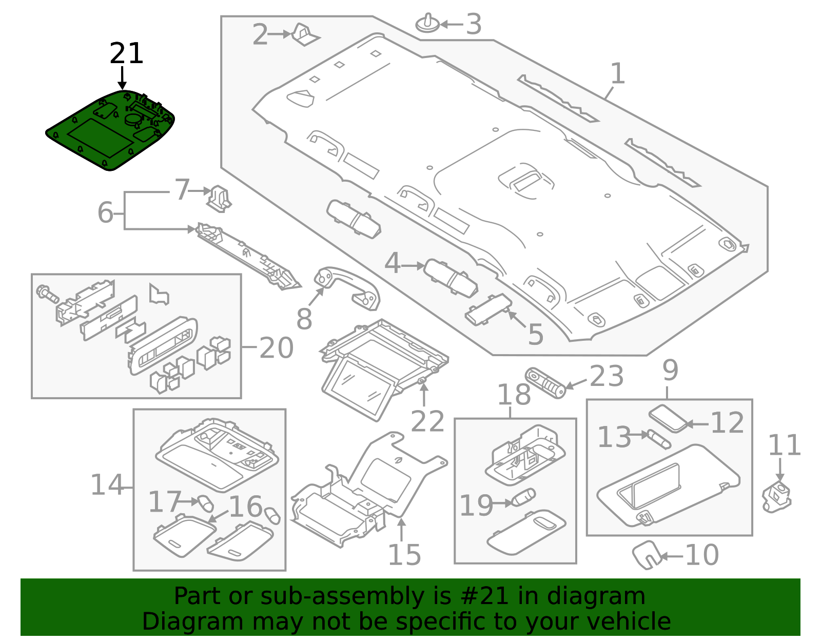 96980-1JA0A - Roof Console 2011-2017 Nissan Quest | Boro Nissan Parts