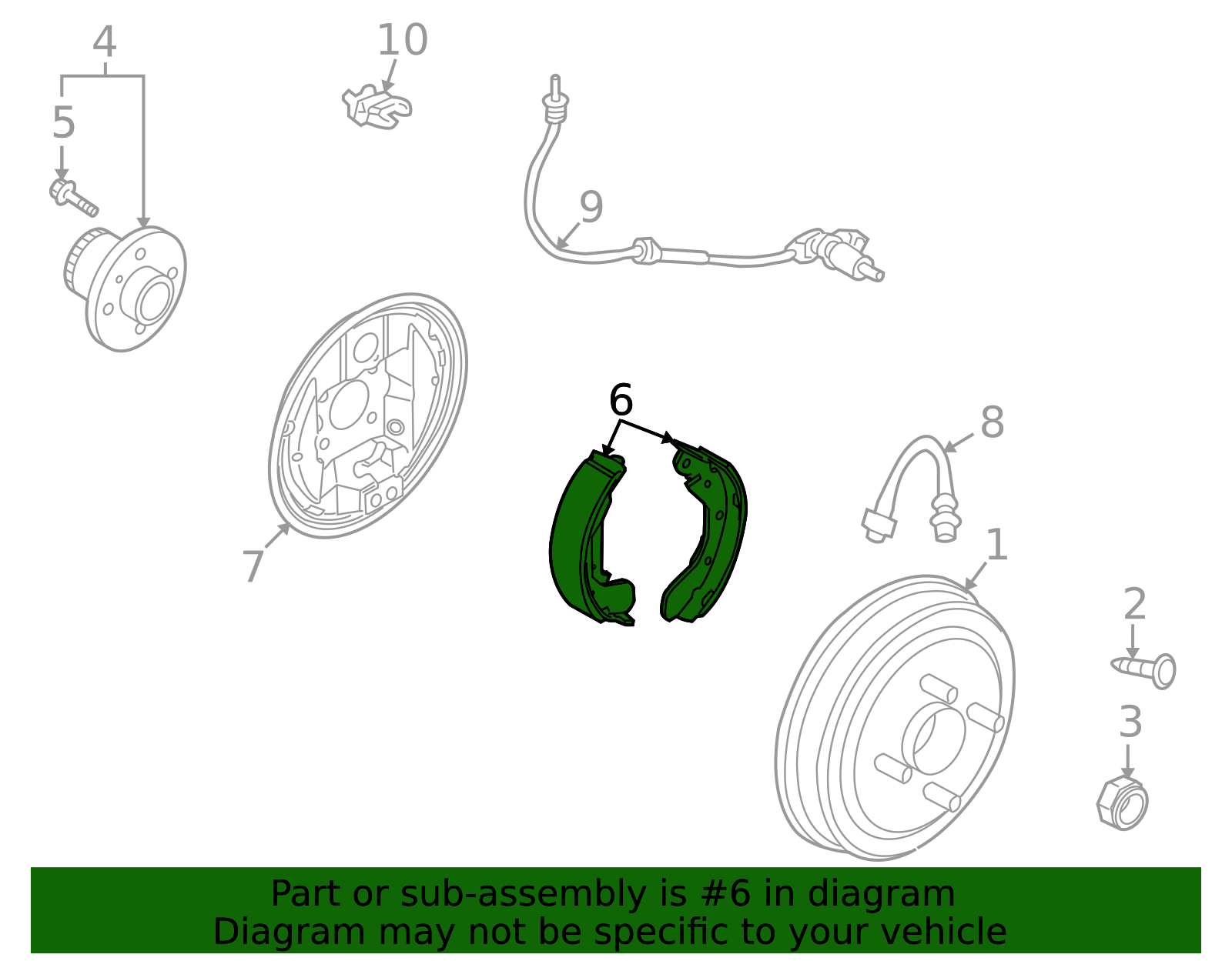 2004-2011 GM Brake Shoes 42784756 | Courtesy Parts