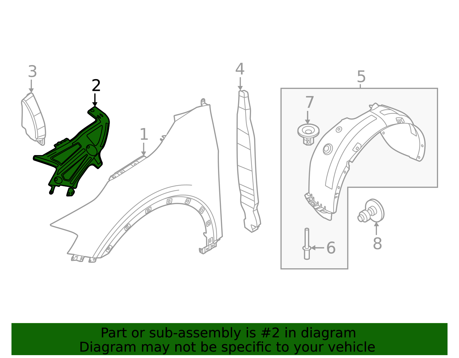 2023-2025 Kia Sportage Fender Mtg Bkt 66313-DW000 | Kia OEM Parts Outlet
